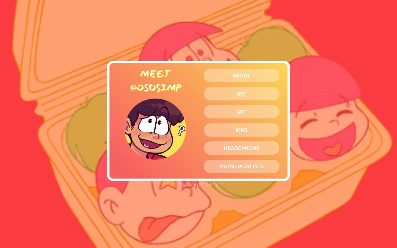 Sim's all-telling carrd